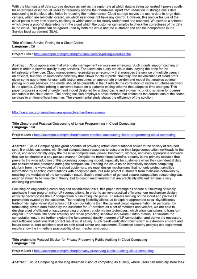 M.Phil Computer Science Cloud Computing Projects | PDF