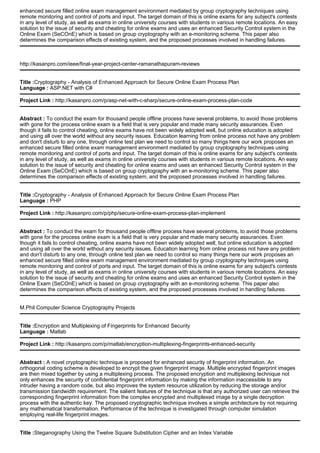 M phil-computer-science-cryptography-projects | PDF | Databases | Computer Software and Applications