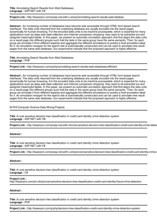 M.Phil Computer Science Data Mining Projects | PDF