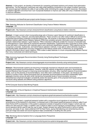 M.Phil Computer Science Data Mining Projects | PDF