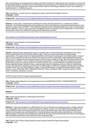 M.Phil Computer Science Image Processing Projects | PDF