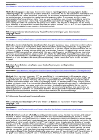 M.Phil Computer Science Image Processing Projects | PDF