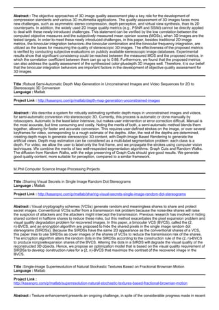 M.Phil Computer Science Image Processing Projects | PDF