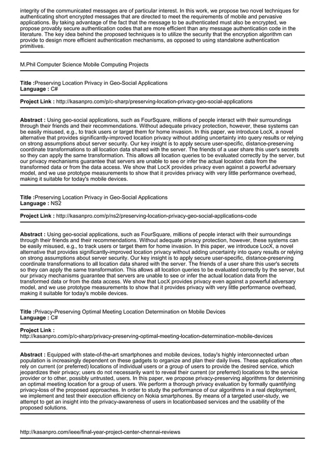 M phil-computer-science-mobile-computing-projects | PDF | Internet of Things | Internet