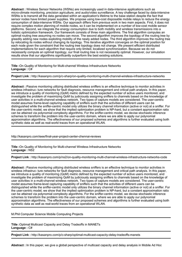 M phil-computer-science-mobile-computing-projects | PDF | Internet of Things | Internet