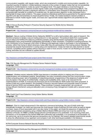M.Phil Computer Science Network Security Projects | PDF