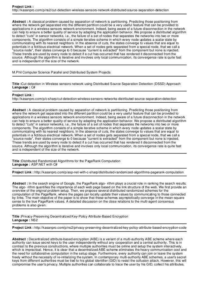 M phil-computer-science-parallel-and-distributed-system-projects