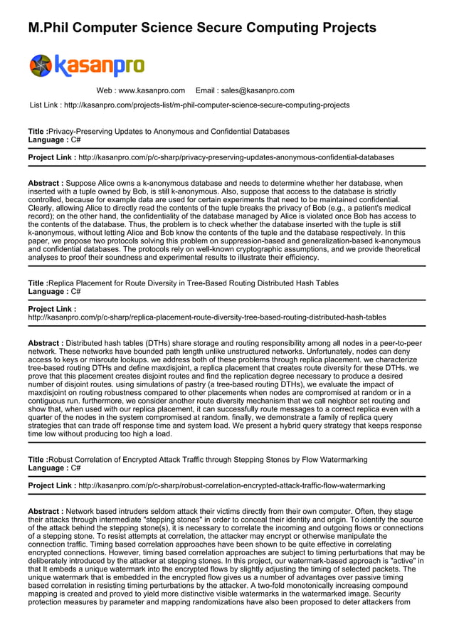 M phil-computer-science-secure-computing-projects | PDF