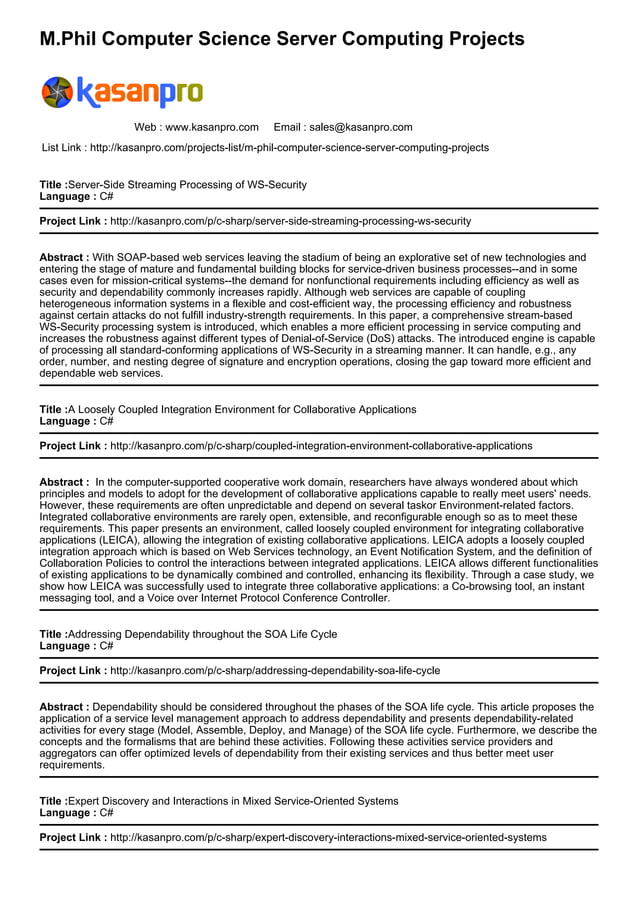 M phil-computer-science-server-computing-projects | PDF