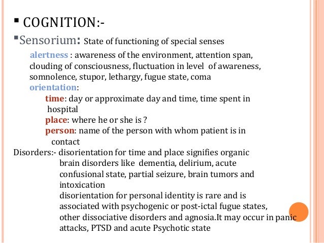 Mental status examination