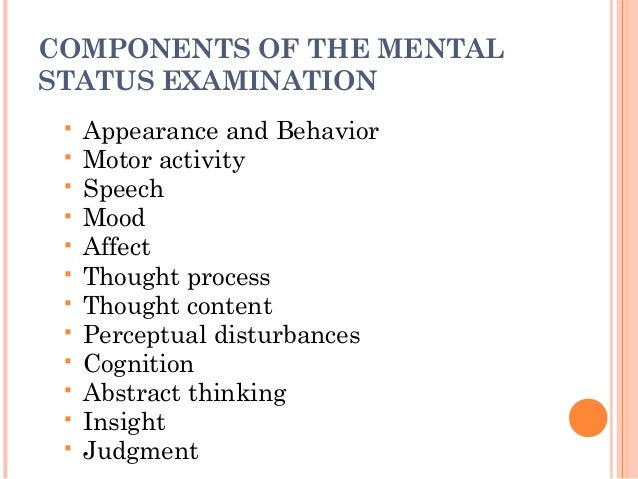 Mental status examination