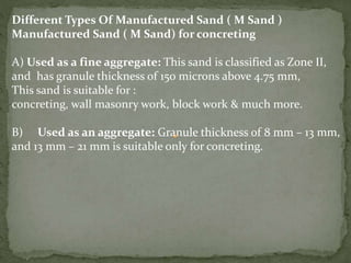 M sand difference between river sand and m sand & Manufactured sand ...
