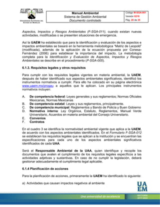 M-SGA-001 Manual Ambiental, procedimientos | PDF