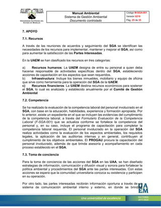 M-SGA-001 Manual Ambiental, procedimientos | PDF