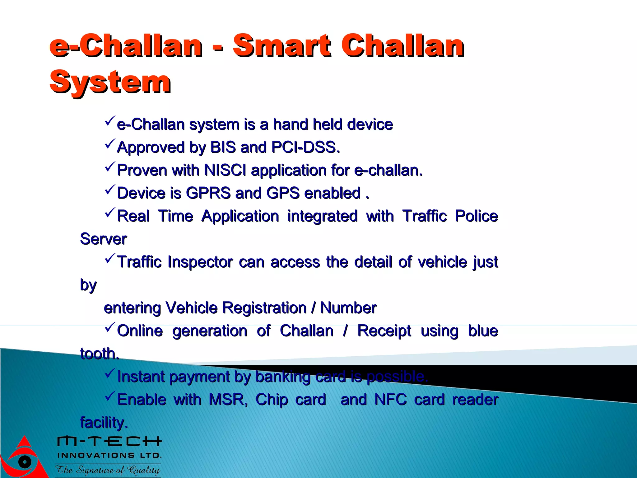 M tech e-challan device | PPT