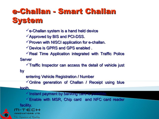 M tech e-challan device | PPT
