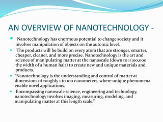Nanotechnology and graphene(part of smart materials) PPT.pptx