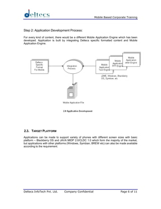 Mobile Training (M-Training) for corporates from Deltecs Infotech | PDF