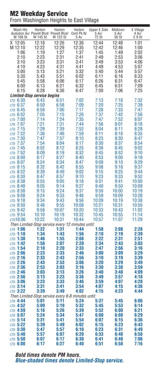 M2 Bus Schedule | PDF