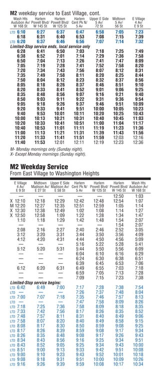 M2 Bus Schedule | PDF