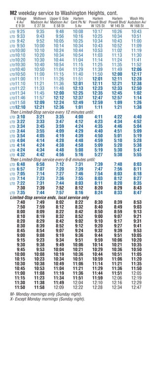 M2 Bus Schedule | PDF