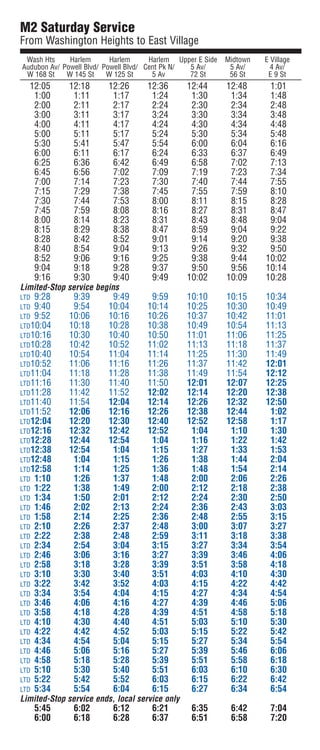 M2 Bus Schedule | PDF
