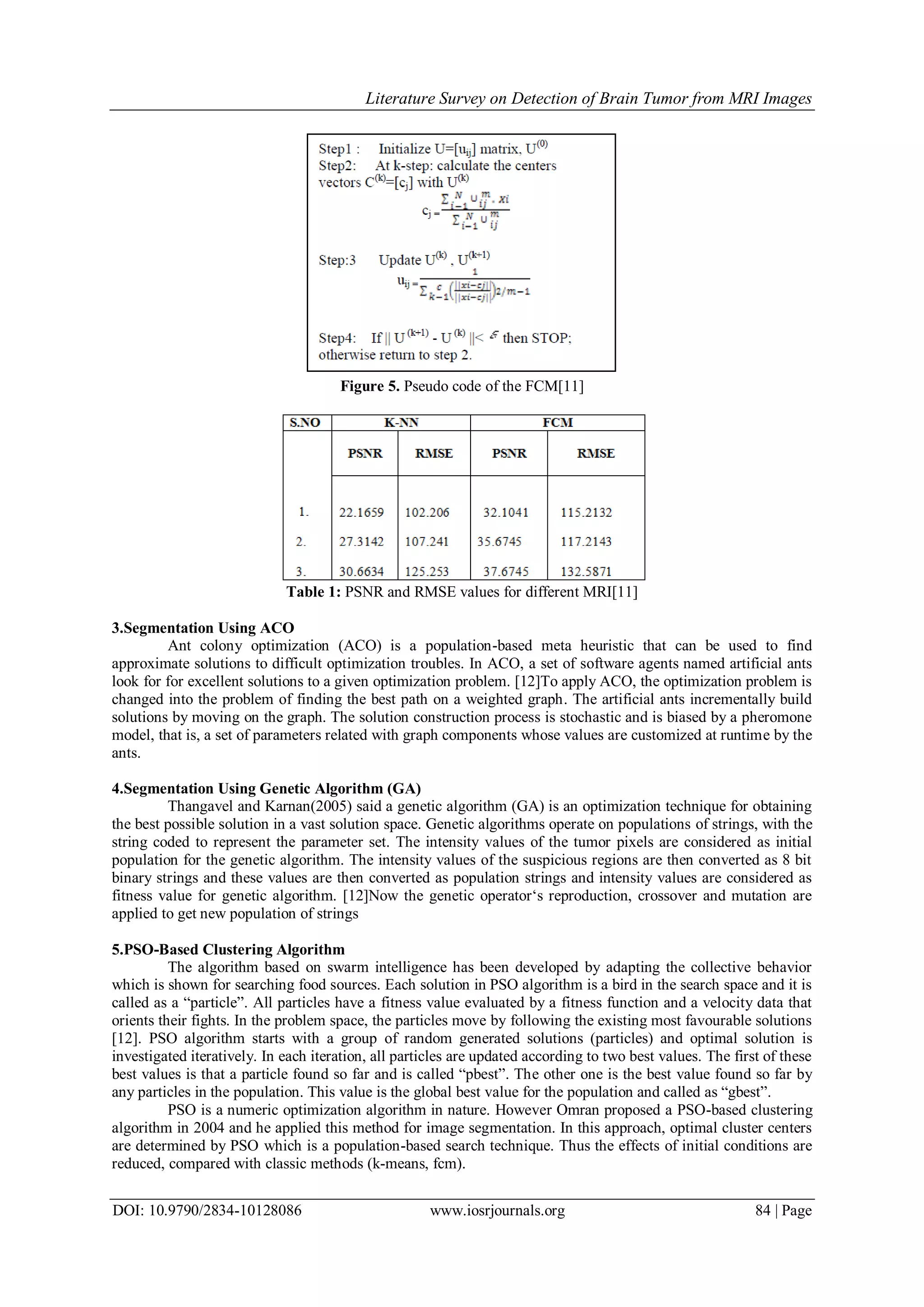 Literature Survey on Detection of Brain Tumor from MRI Images | PDF