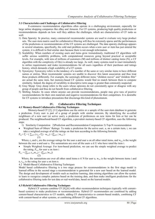 Comparative Analysis of Collaborative Filtering Technique | PDF