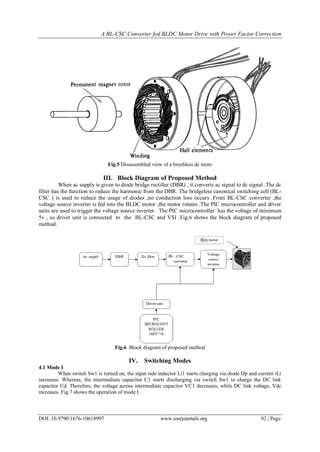 A BL-CSC Converter fed BLDC Motor Drive with Power Factor Correction | PDF