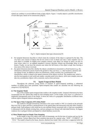 Spatio-Temporal Database and Its Models: A Review | PDF