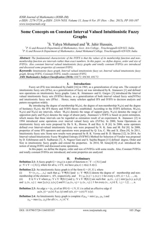 Some Concepts on Constant Interval Valued Intuitionistic Fuzzy Graphs | PDF