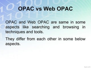 web opac | PPT