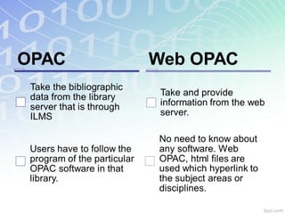 web opac | PPT