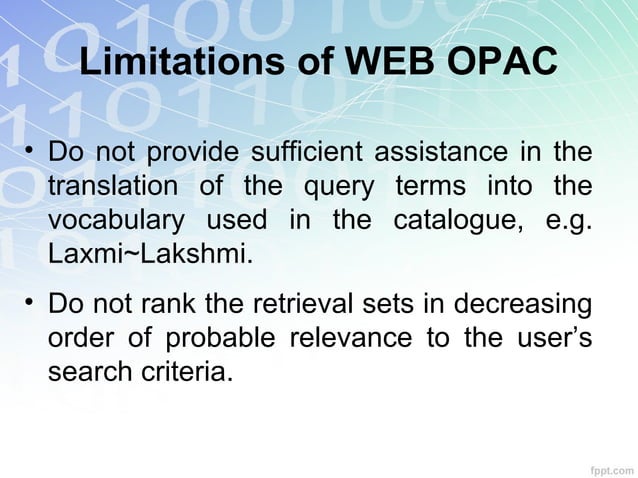 web opac | PPT