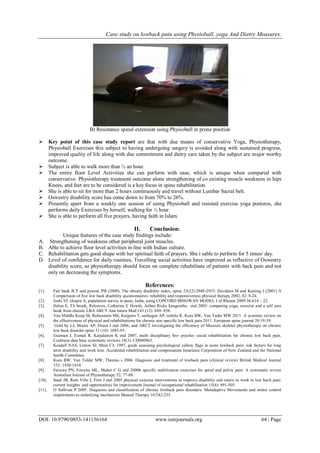 Case study on lowback pain using Physioball, yoga And Dietry Measures ...