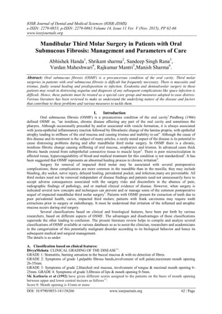 Mandibular Third Molar Surgery in Patients with Oral Submucous Fibrosis ...
