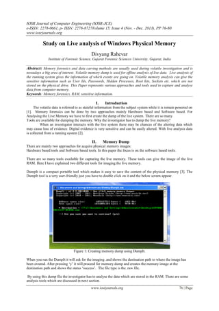 Study on Live analysis of Windows Physical Memory | PDF
