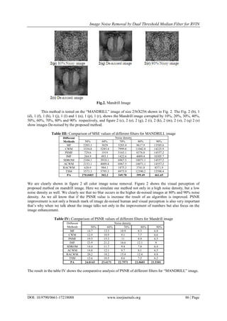 Image Noise Removal by Dual Threshold Median Filter for RVIN | PDF