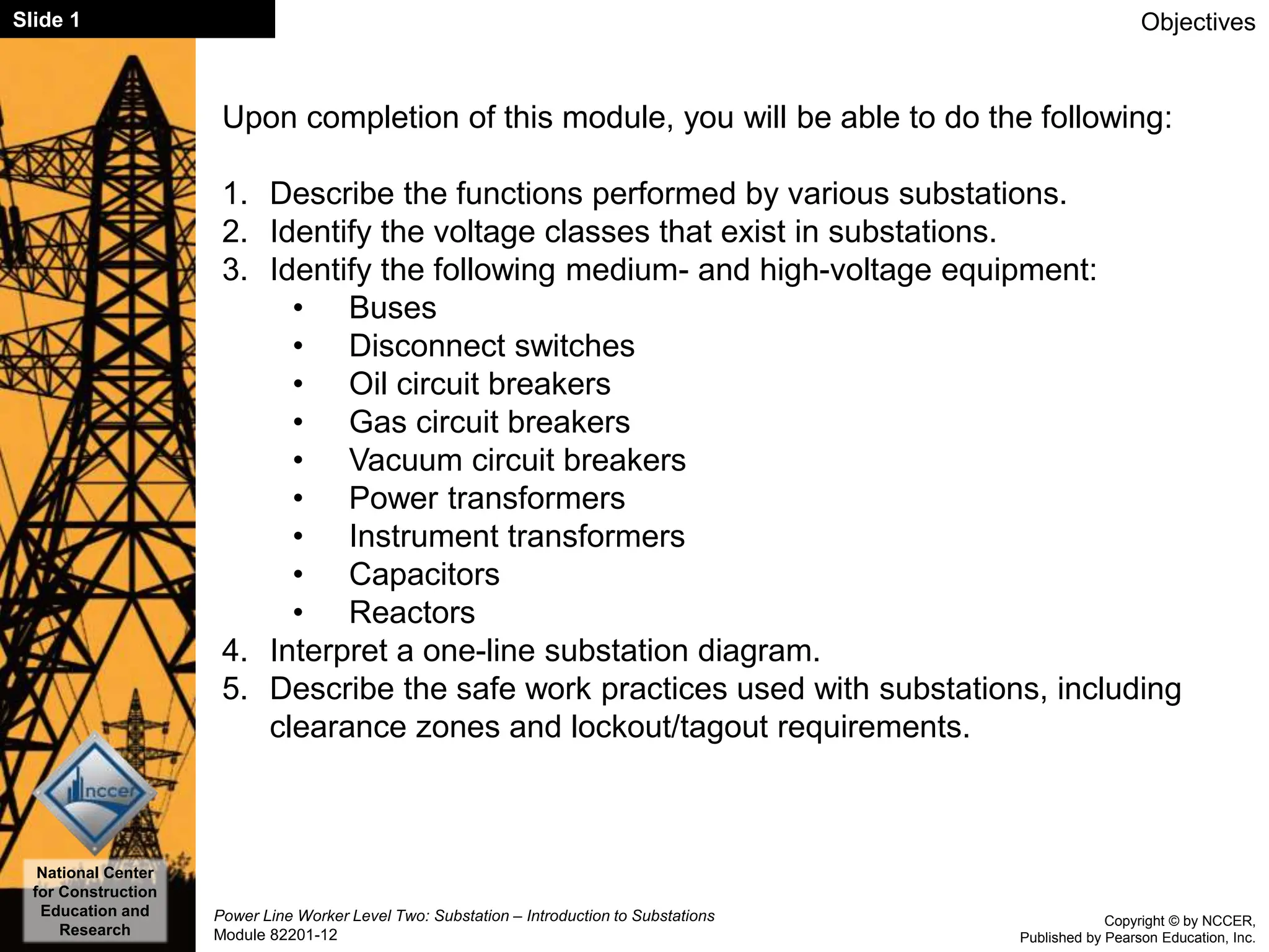 Module One - Introduction to Substations - NCCER Substation Slides | PPT