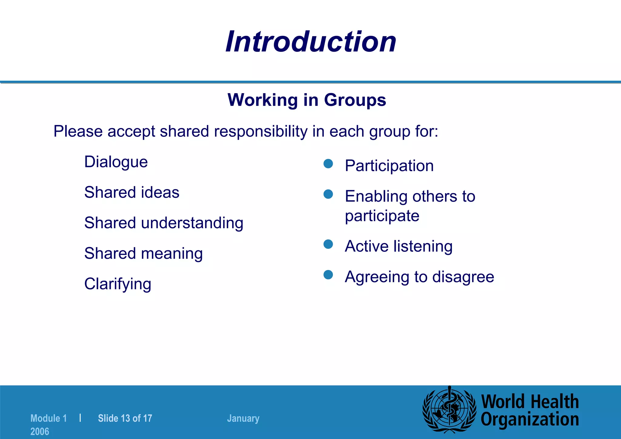 BASIC GMP TRAINING ; WHO MODULE | PPT