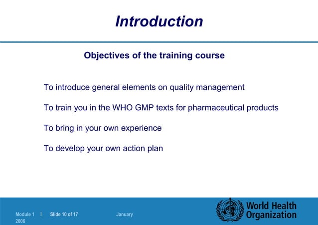 BASIC GMP TRAINING ; WHO MODULE | PPT | Pharmaceutical Industry | Industries