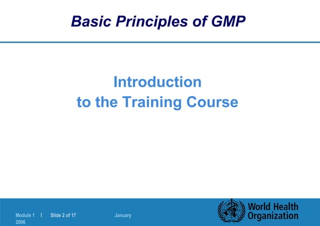BASIC GMP TRAINING ; WHO MODULE | PPT | Pharmaceutical Industry ...