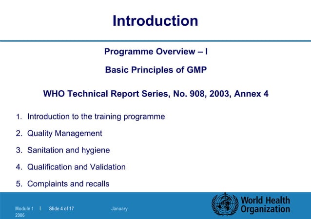 BASIC GMP TRAINING ; WHO MODULE | PPT | Pharmaceutical Industry ...