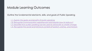 Public Speaking presentation introduction | PPTX