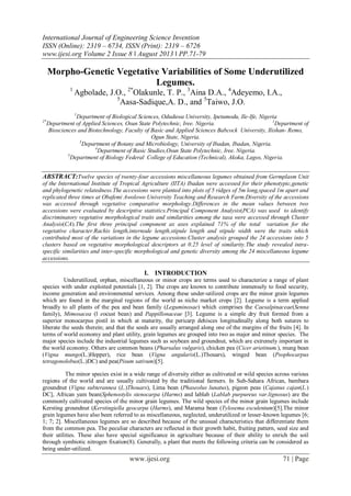 International Journal of Engineering and Science Invention (IJESI) | PDF | Agriculture | Industries