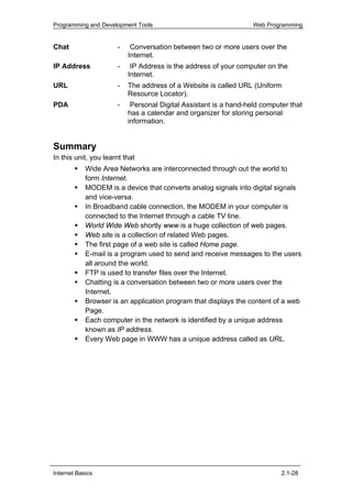 2.1 Web Programming - InternetBasics | PDF