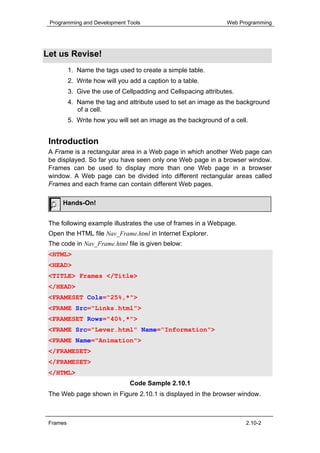 Unit 2.10 - Frames | PDF
