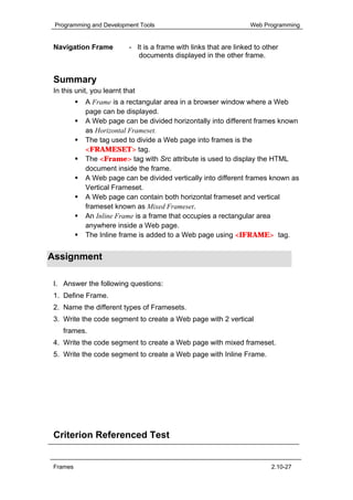 Unit 2.10 - Frames | PDF