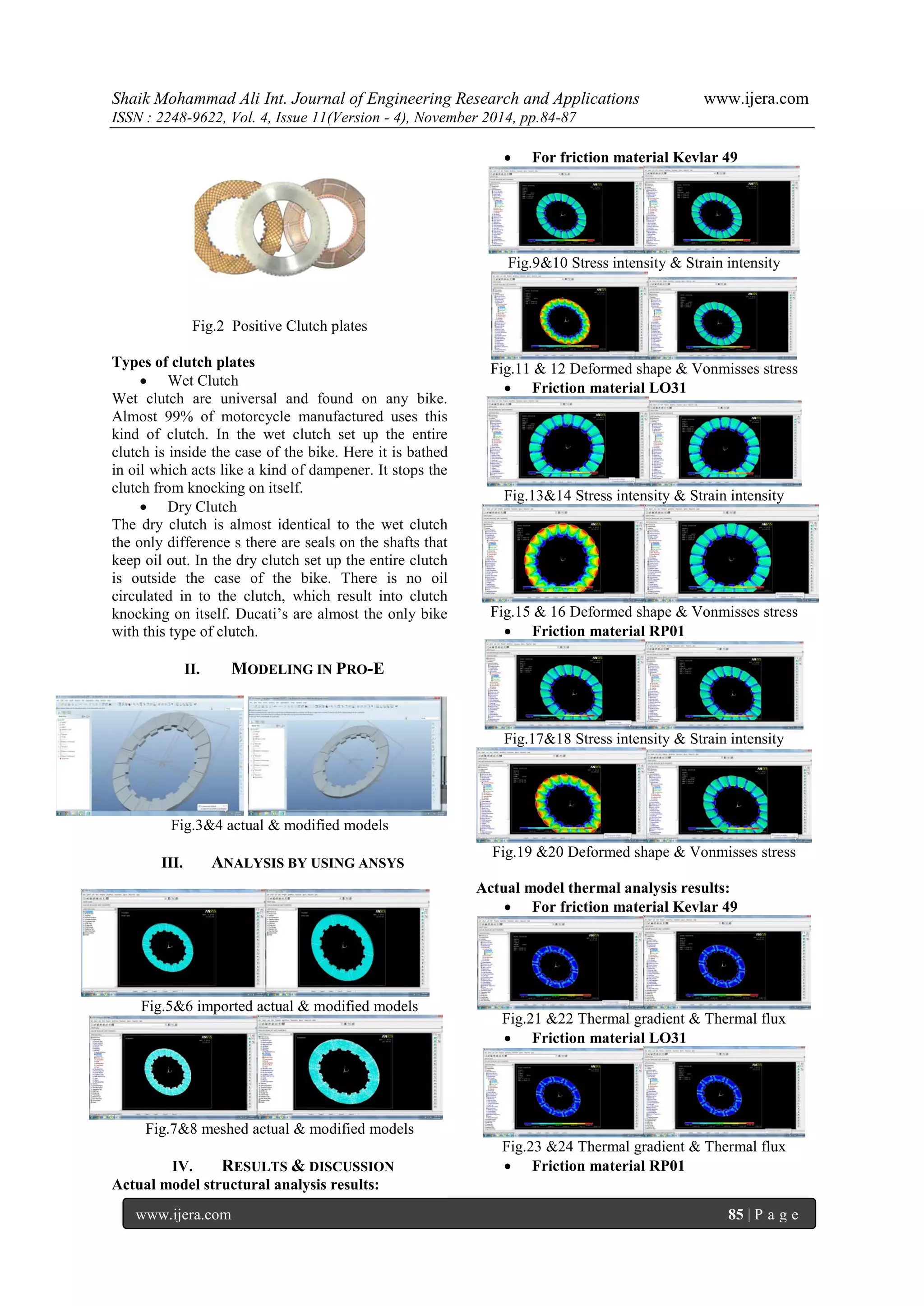Static & Thermal Analysis of Positive Multiple Friction Plate using FEA ...