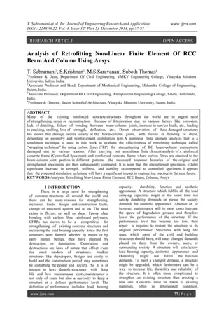 Analysis of Retrofitting Non-Linear Finite Element Of RCC Beam And Column Using Ansys | PDF